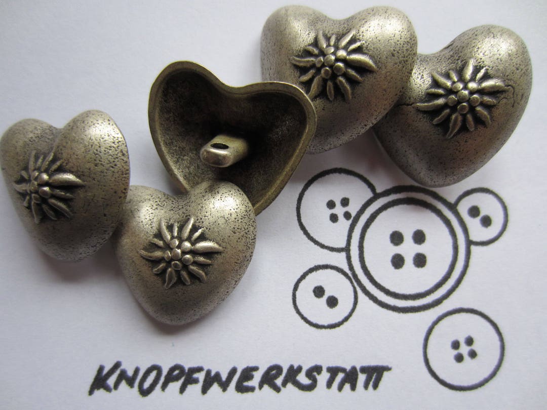 5 Metal Buttons 15, 18 or 25 Mm, Buttons, Costume Buttons, Buttons ...