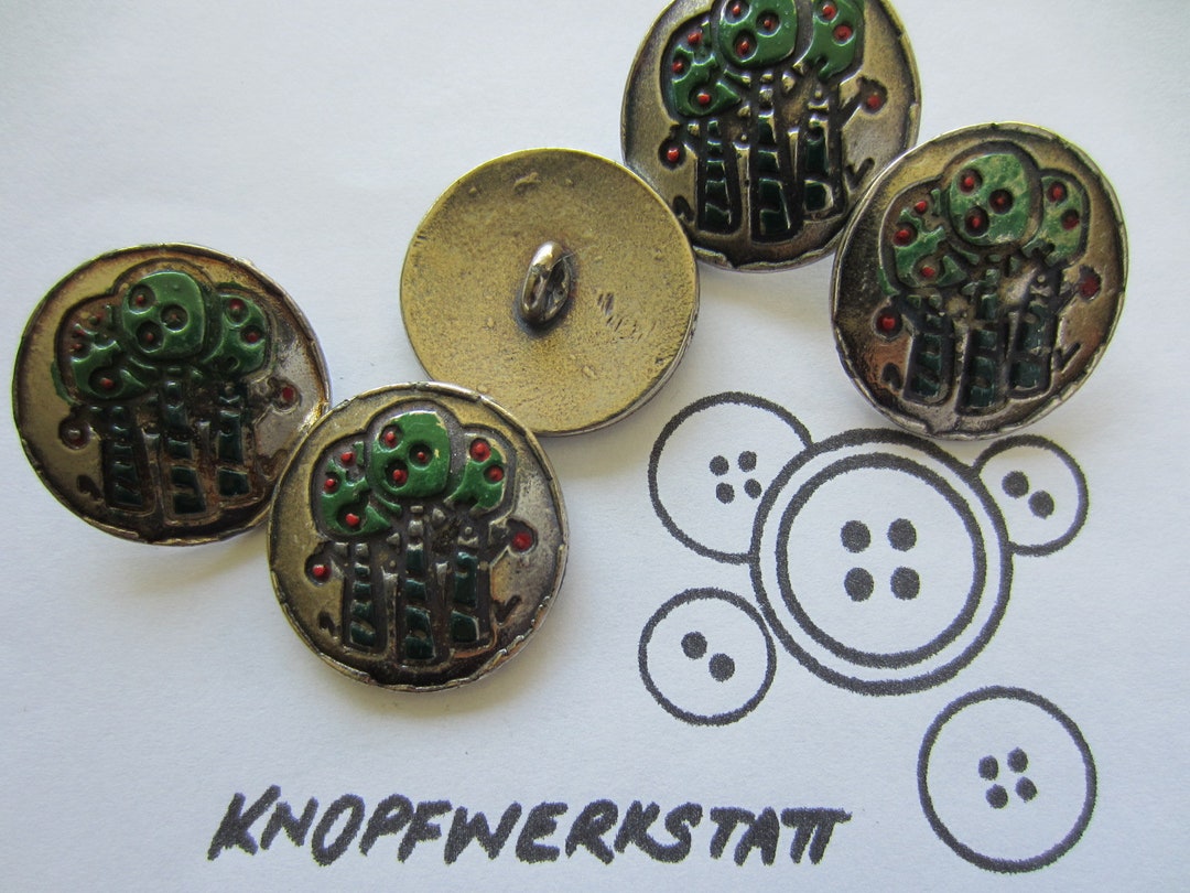 5 Metal Buttons 23 Mm, Buttons, Traditional Buttons, Button, Buttons ...