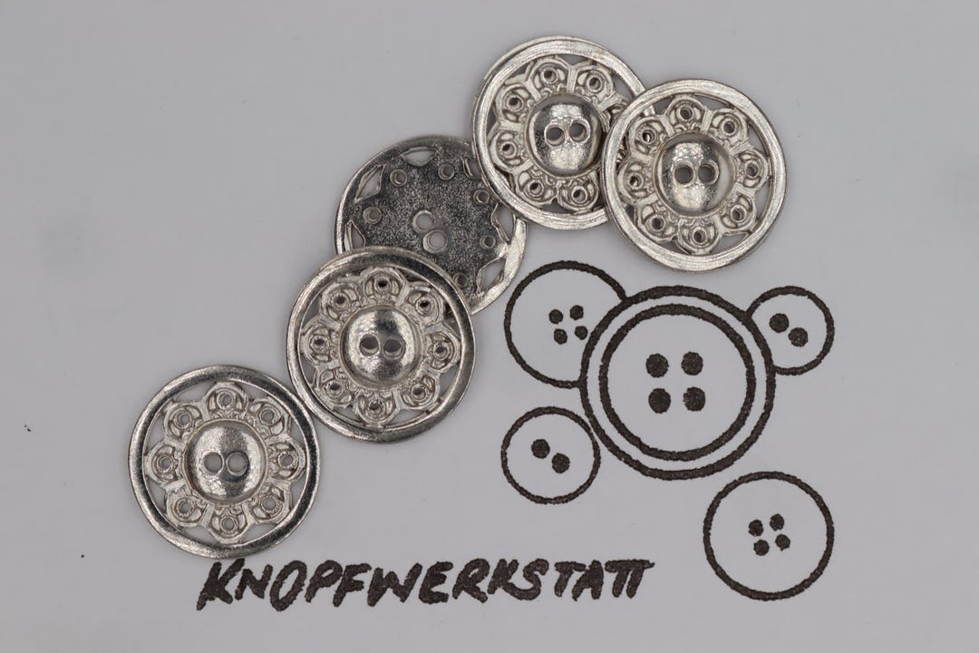 5 Metal Buttons 21 Mm, Button, Traditional Buttons, Flat Button ...