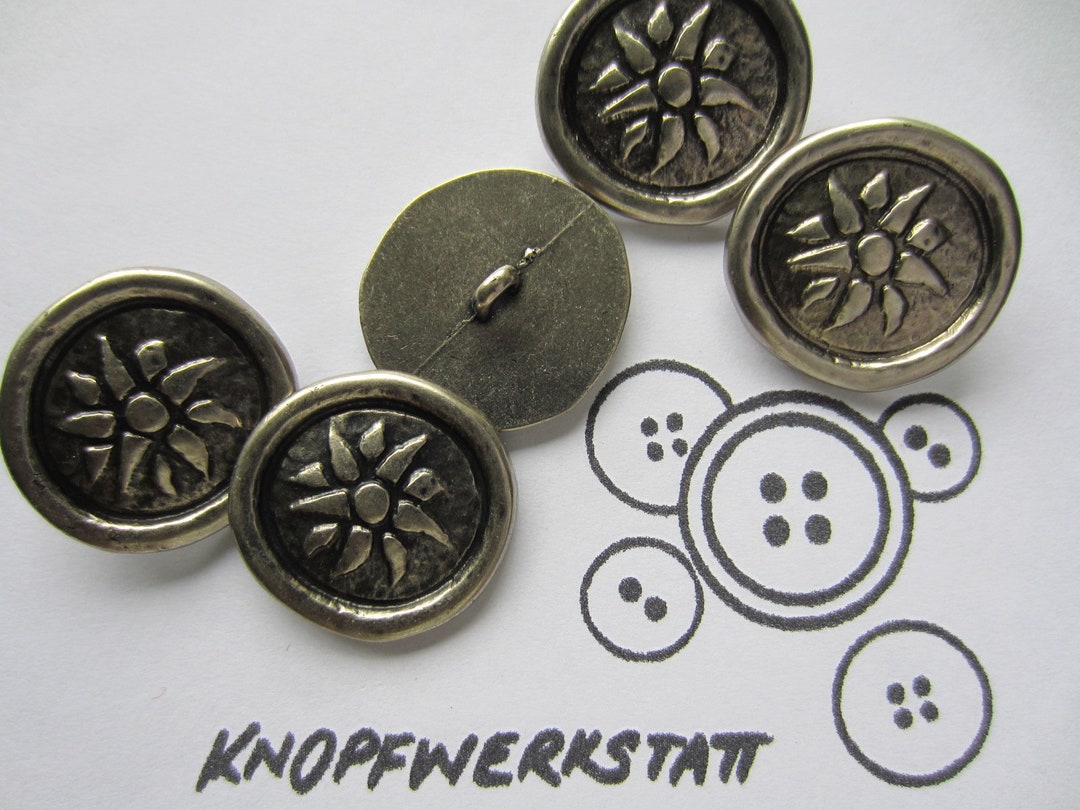 5 Metal Buttons 20 or 23 Mm, Buttons, Costume Buttons, Buttons, Buttons ...