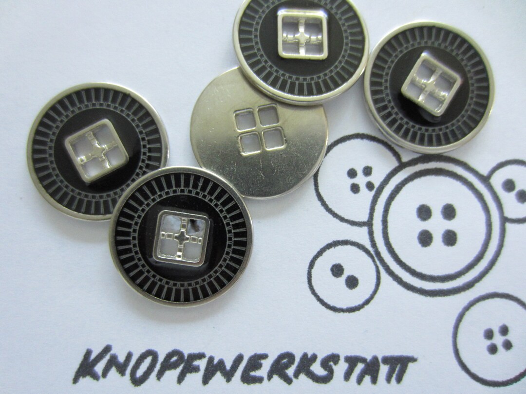5 Metal Buttons 18 Mm, 20 Mm or 23 Mm, Traditional Buttons, Flat ...