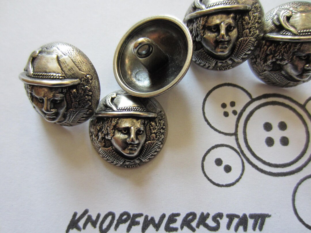 5 Metal Buttons 21 Mm, Buttons, Costume Buttons, Buttons, Buttons ...