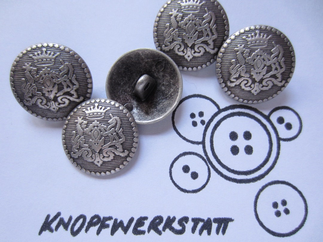 5 Metal Buttons 15 or 20 Mm, Buttons, Costume Buttons, Buttons, Buttons ...