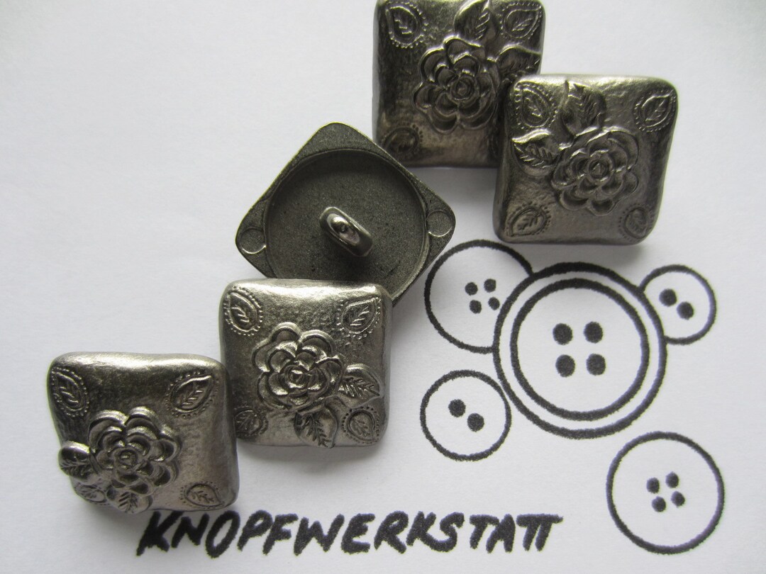 5 Metal Buttons 20 X 20 Mm, Buttons, Traditional Buttons, Buttons ...