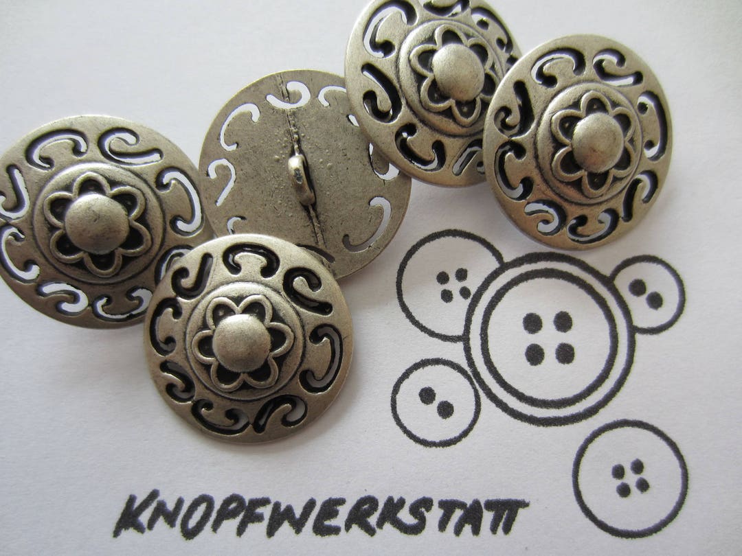 5 Metal Buttons 20 Mm or 25 Mm, Buttons, Costume Buttons, Buttons ...