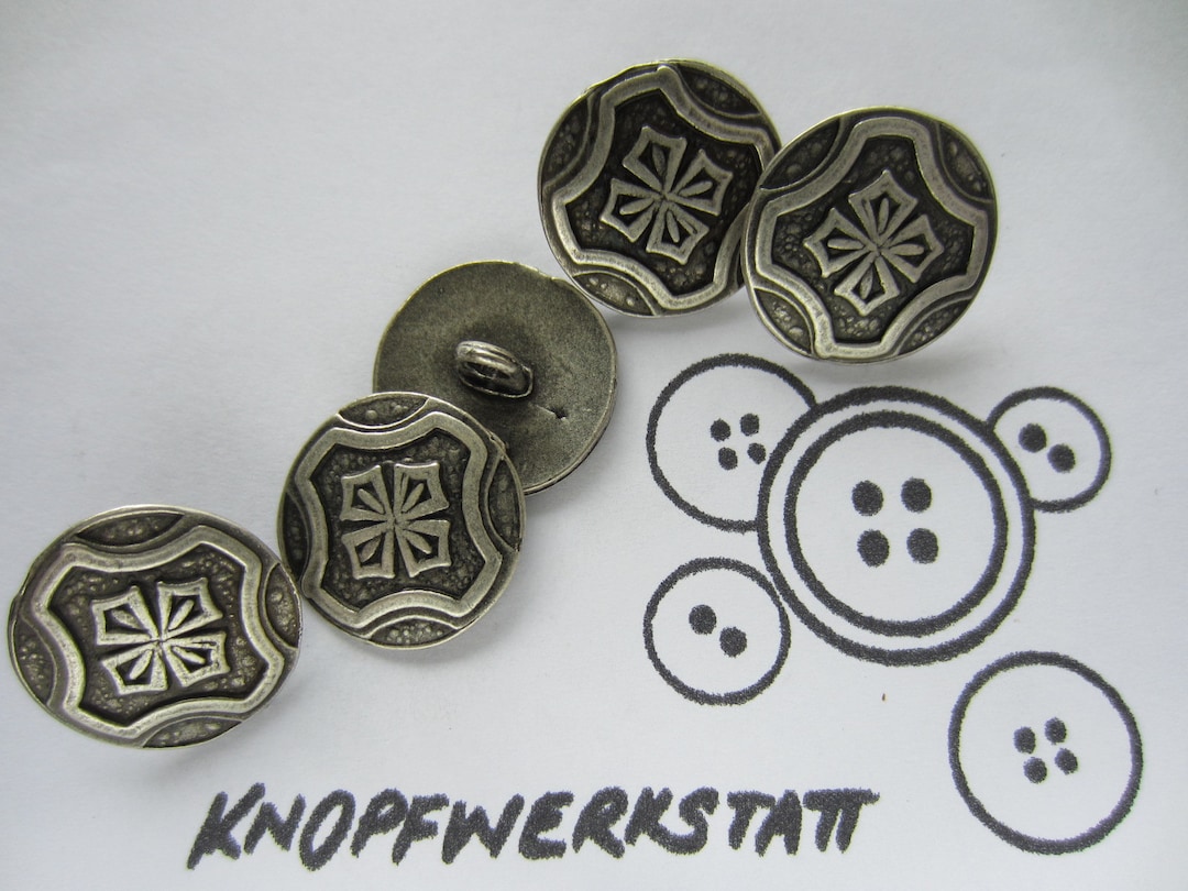 5 Metal Buttons 18 Mm, Buttons, Traditional Buttons, Buttons, Sewing ...