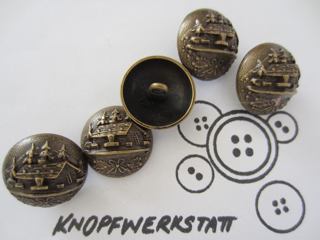 5 Metal Buttons 20 Mm, Buttons, Traditional Buttons, Motif Buttons ...