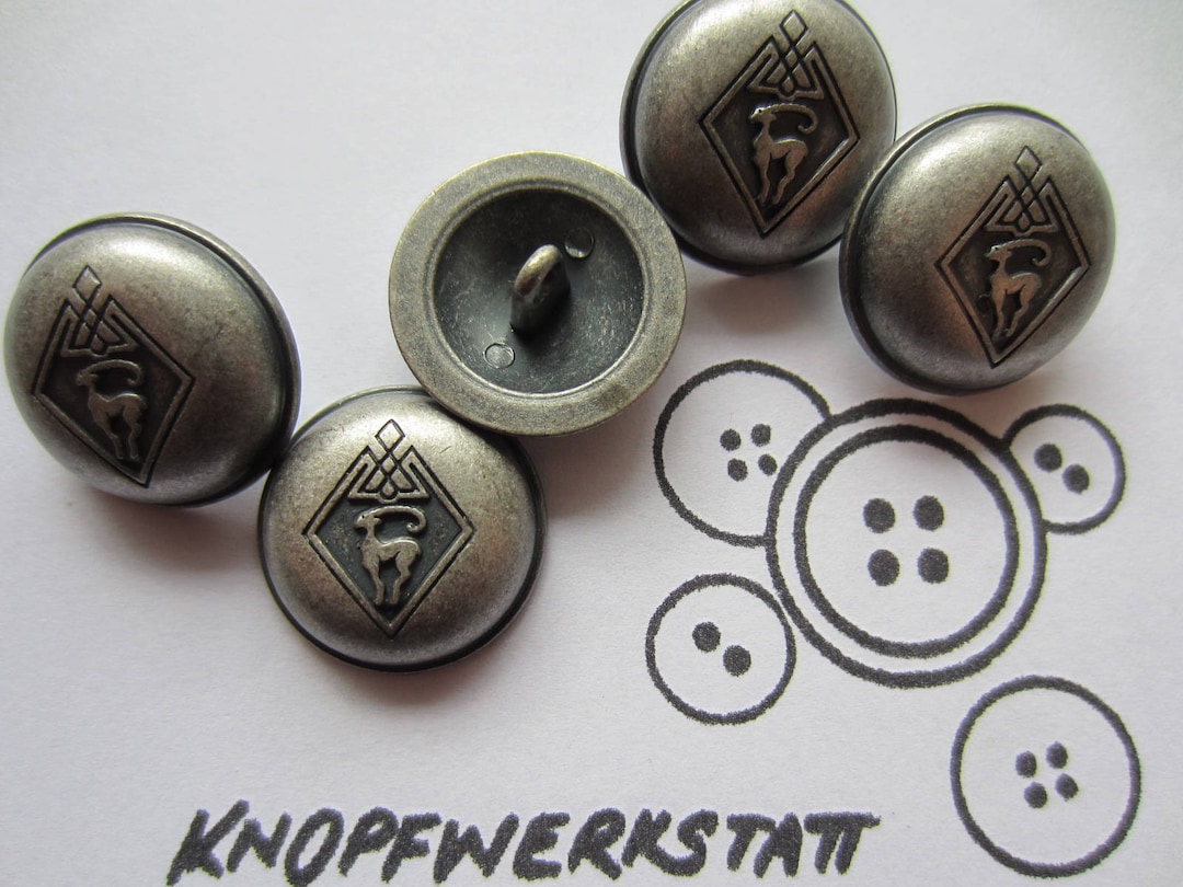 5 Metal Buttons 15 or 20 Mm, Buttons, Costume Buttons, Buttons, Buttons ...