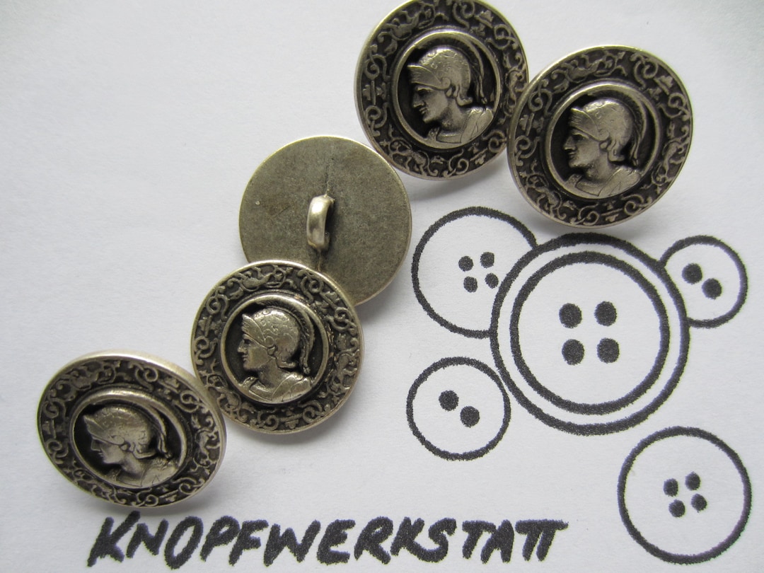 5 Metal Buttons 18 Mm, Buttons, Small Buttons, Uniform Button, Metal ...