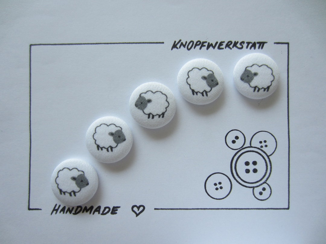 5 Fabric Buttons 23 Mm, Buttons, Children's Buttons, Buttons, Buttons ...