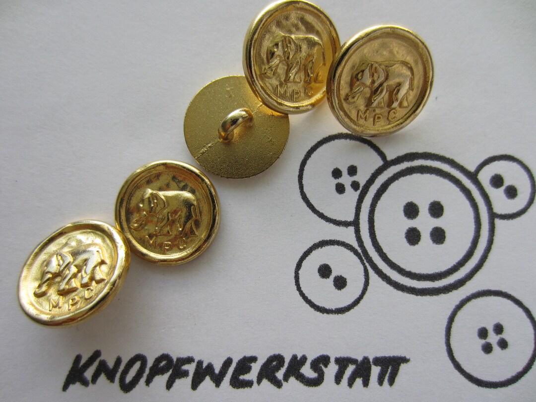 5 Metal Buttons 15 Mm, Button, Traditional Buttons, Buttons, Sewing ...