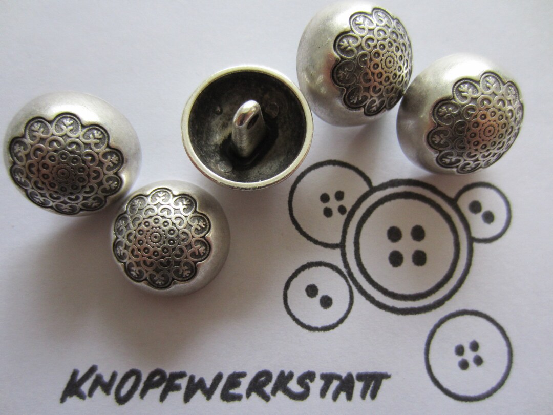 5 Metal Buttons 18 Mm, Buttons, Traditional Buttons, Blouse Button ...