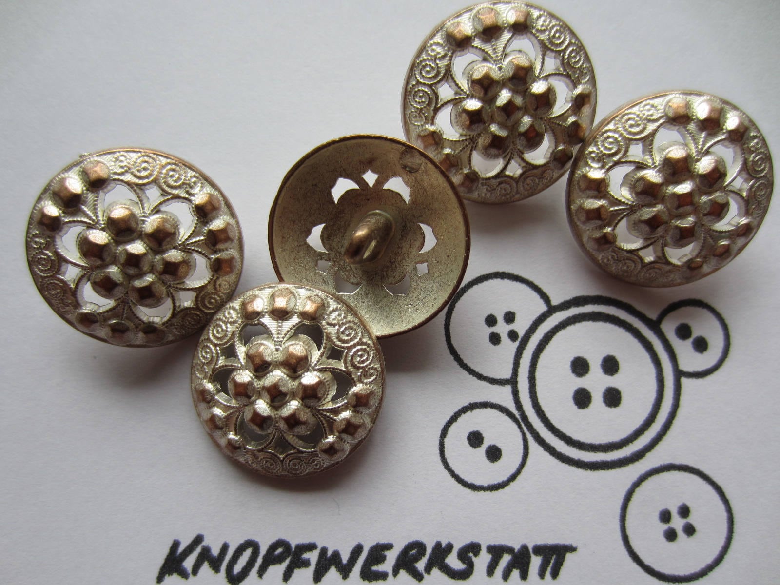 5 botones de metal 20 mm o 23 mm botones botones | Etsy