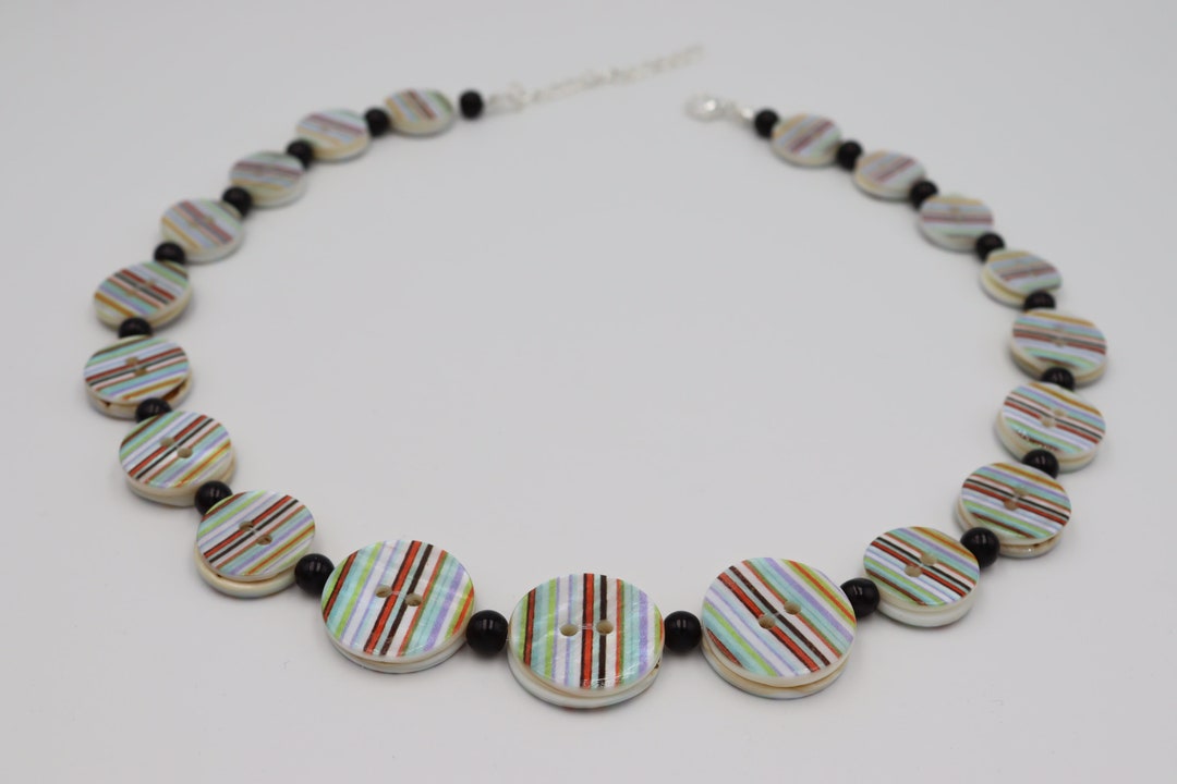 Mother of Pearl Chain, Button Chain, Chain With Pearls and Buttons ...