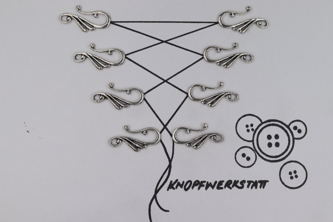 Metal Bodice Hooks, 3, 4, or 5 Pairs, Dirndl Eyelets, Bodice Hooks ...
