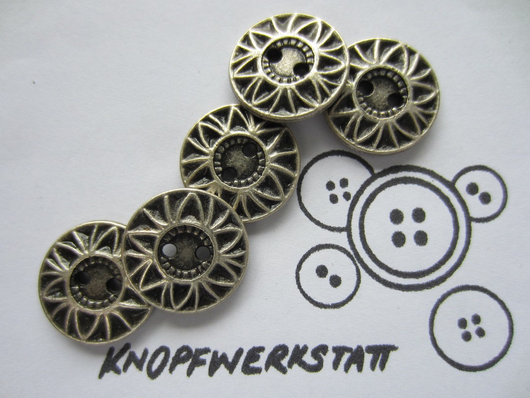 5 Metal Buttons 20 Mm, Buttons, Traditional Buttons, Buttons, Sewing ...