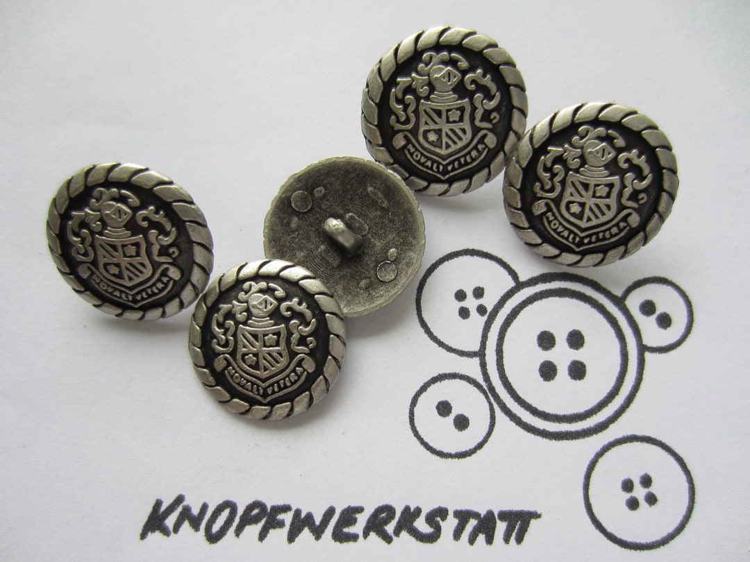 5 Metal Buttons 20 Mm, Buttons, Traditional Buttons, Buttons, Sewing ...
