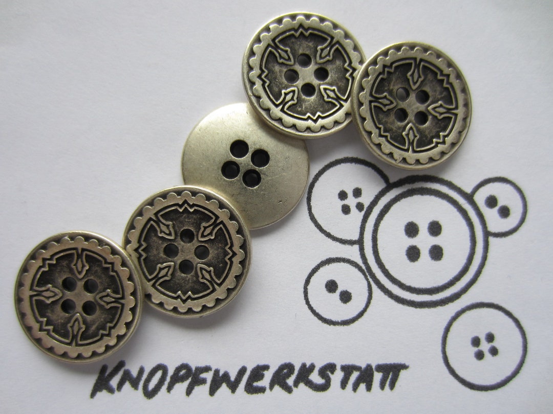 5 Metal Buttons 20 Mm , Buttons, Costume Buttons, Buttons, Buttons ...
