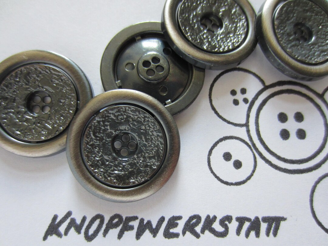 5 Metal Buttons 23 Mm, Buttons, Traditional Buttons, Domed Button ...