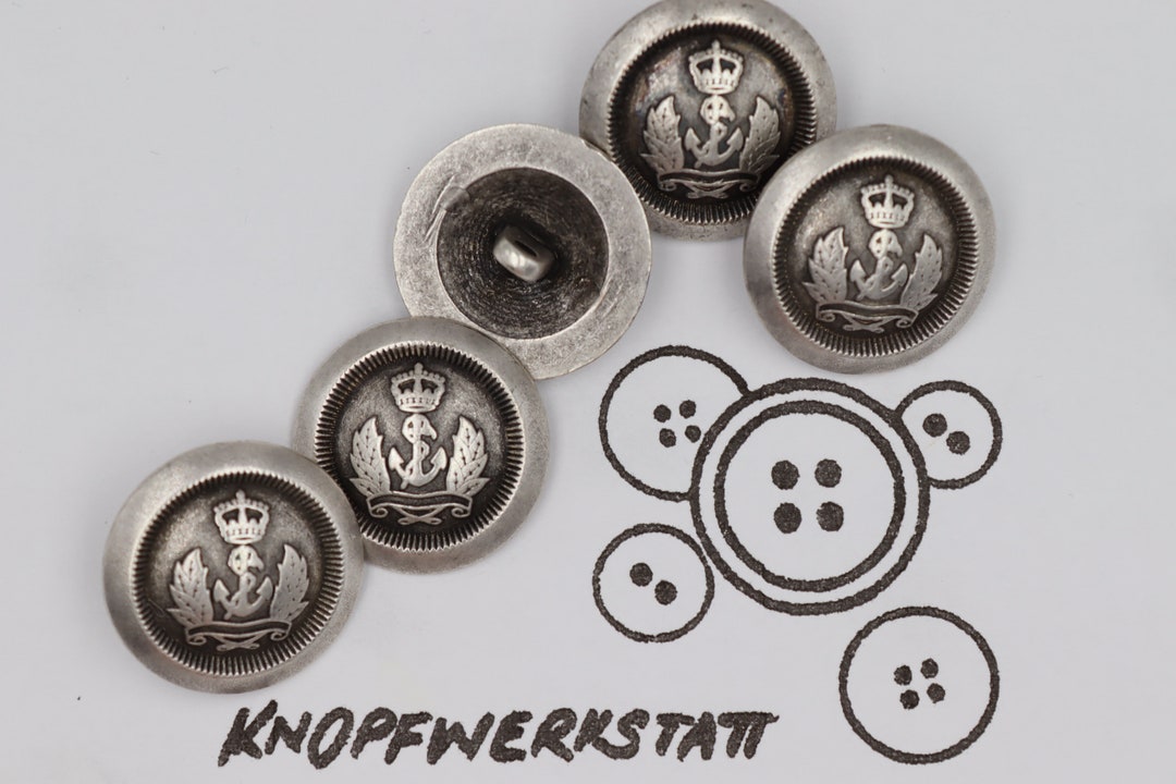 5 Metal Buttons 15,20 or 23 Mm, Buttons, Buttons, Uniform Buttons ...