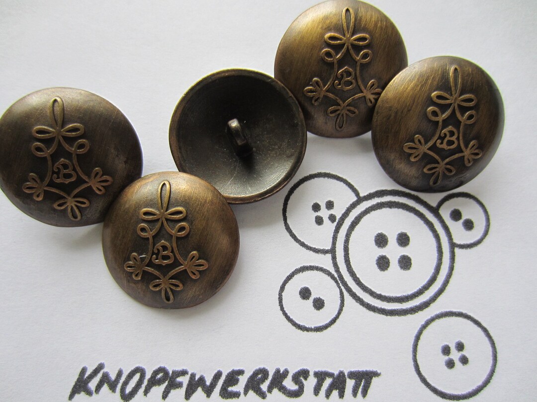 5 Metal Buttons 20 Mm or 23 Mm, Buttons, Traditional Buttons, Buttons ...