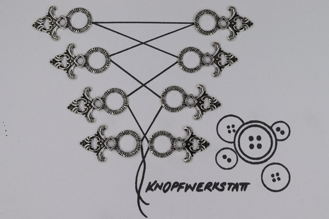 Metal Bodice Eyelets, 3, 4 or 5 Pairs, Dirndl Eyelets, Bodice Hooks ...