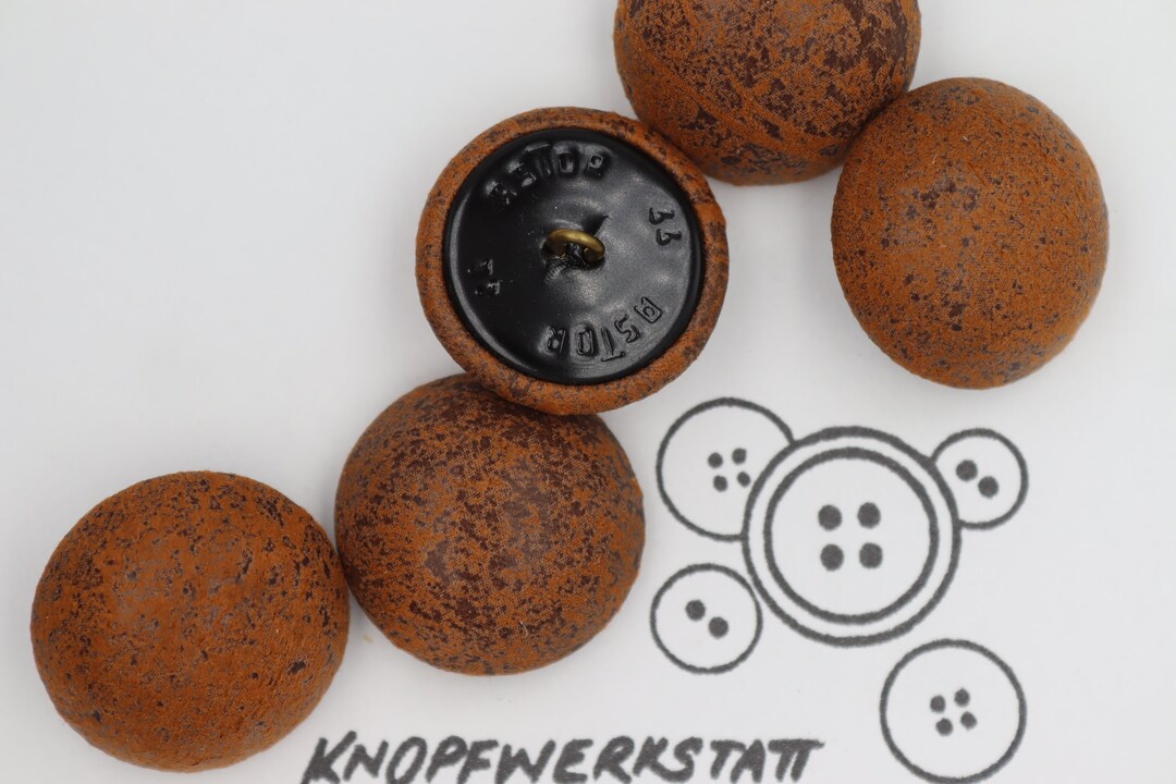 5 Leather Buttons 28 Mm, Buttons, Traditional Buttons, Buttons, Sewing ...