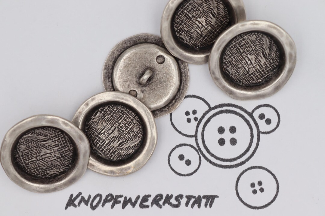 5 Metal Buttons 28 Mm, Buttons, Traditional Buttons, Buttons, Shank ...