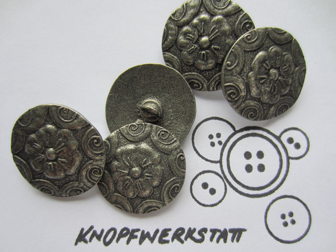 5 Metal Buttons 26 Mm, Buttons, Traditional Buttons, Large Buttons ...