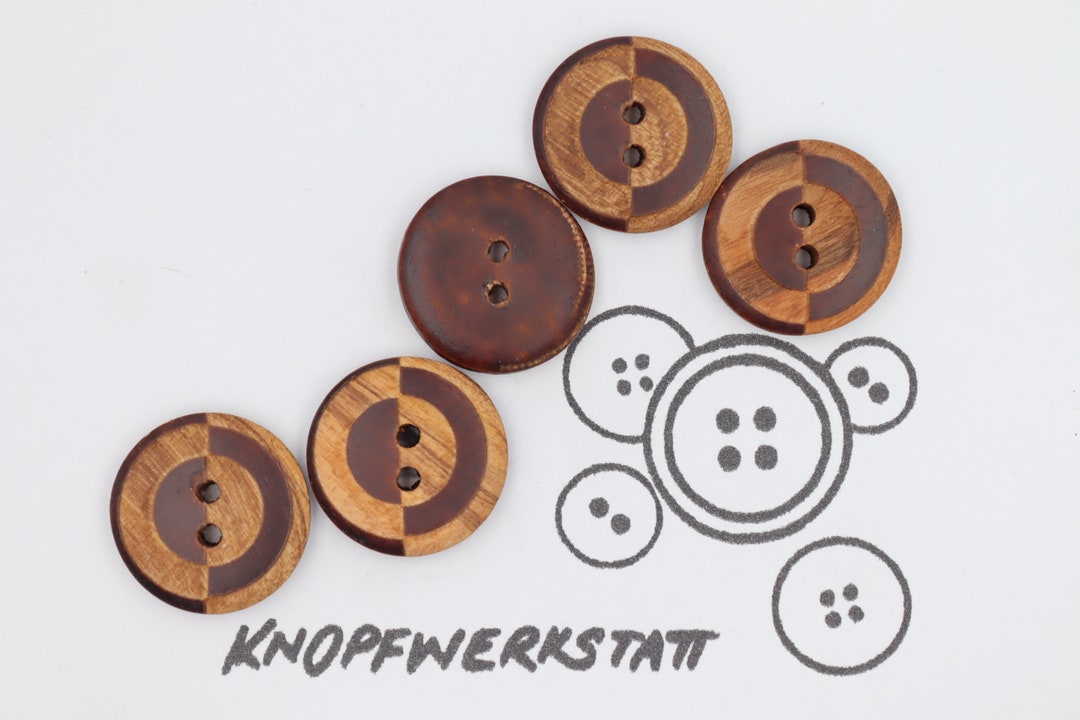 5 Wooden Buttons 20 Mm, Buttons, Wooden Buttons, Button, Buttons ...