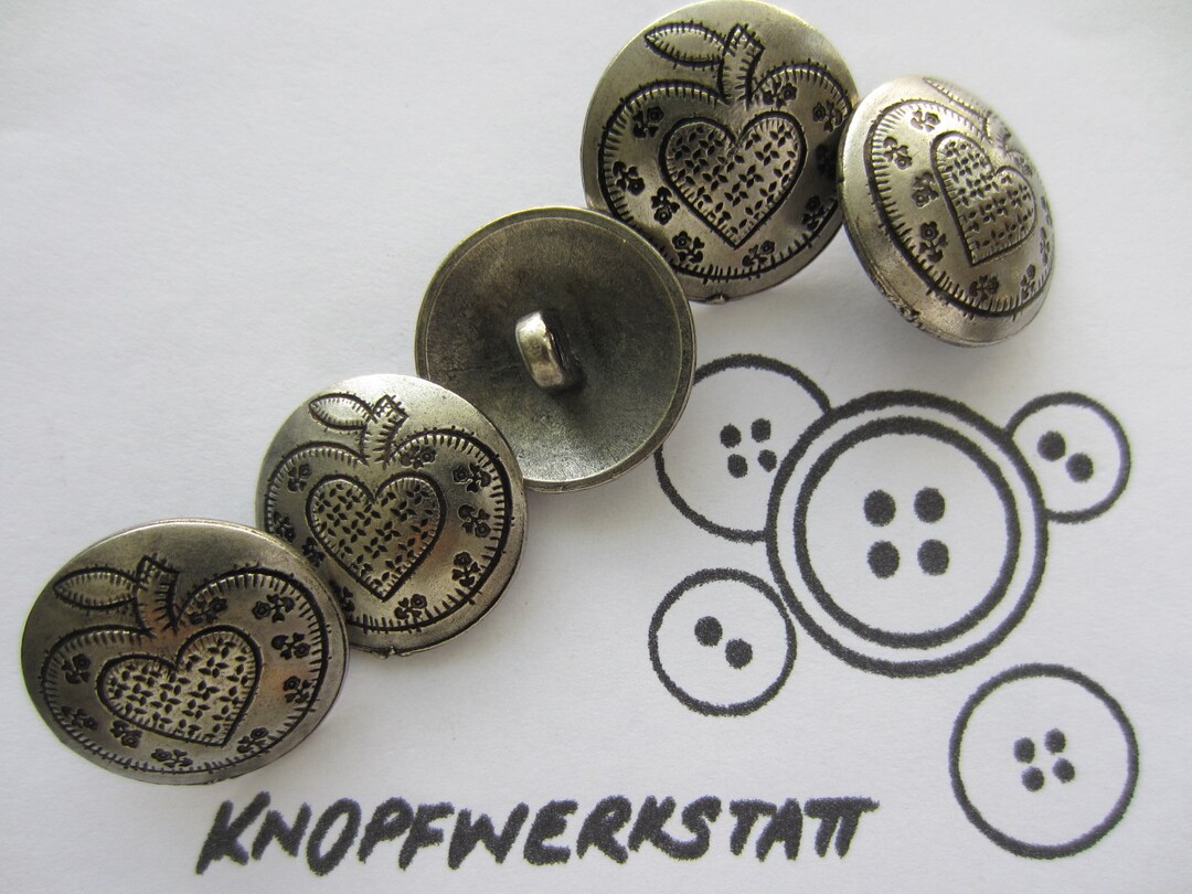 5 Metal Buttons 20 Mm, Buttons, Traditional Buttons, Buttons, Shank ...
