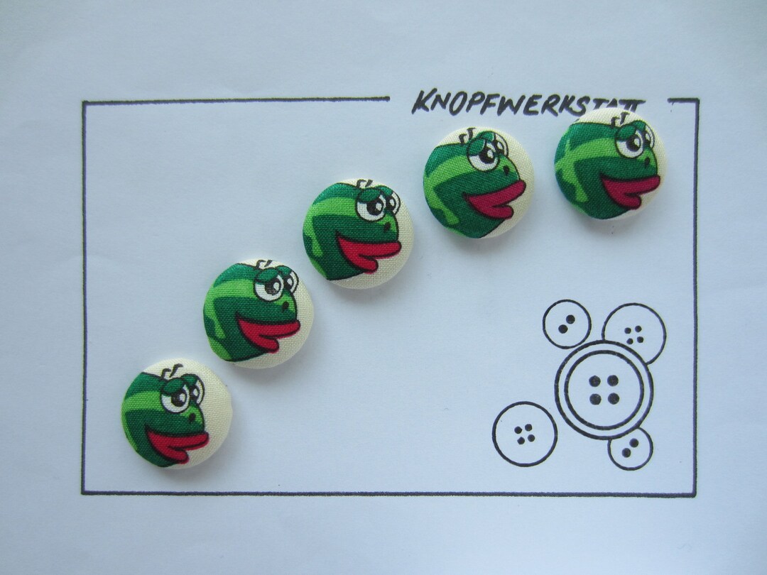 5 Fabric Buttons FISH 23 Mm, Buttons, Children's Buttons, Fabric Button ...