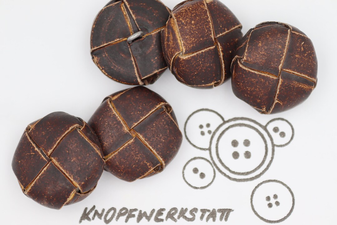 5 Leather Buttons 25 or 28 Mm, Buttons, Traditional Buttons, Buttons ...