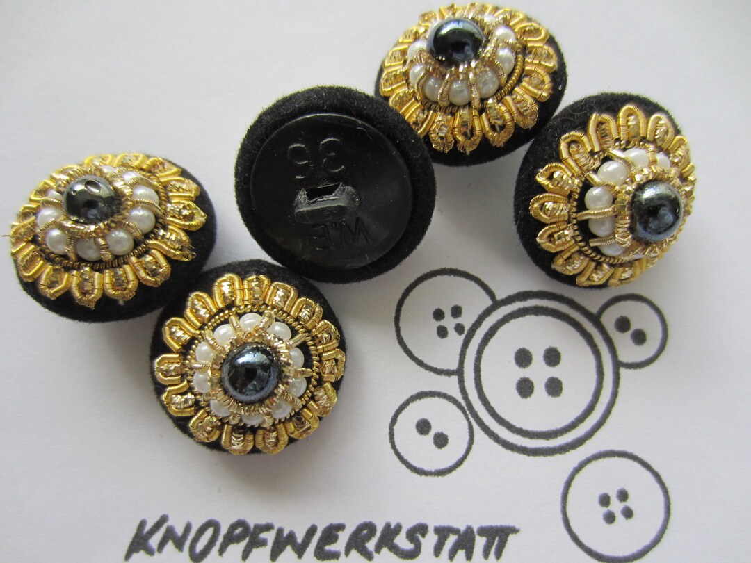 5 Trimming Buttons 23 Mm, Buttons, Traditional Buttons, Buttons, Sewing ...