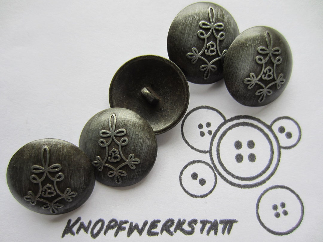 5 Metal Buttons 20 Mm or 23 Mm, Buttons, Traditional Buttons, Buttons ...