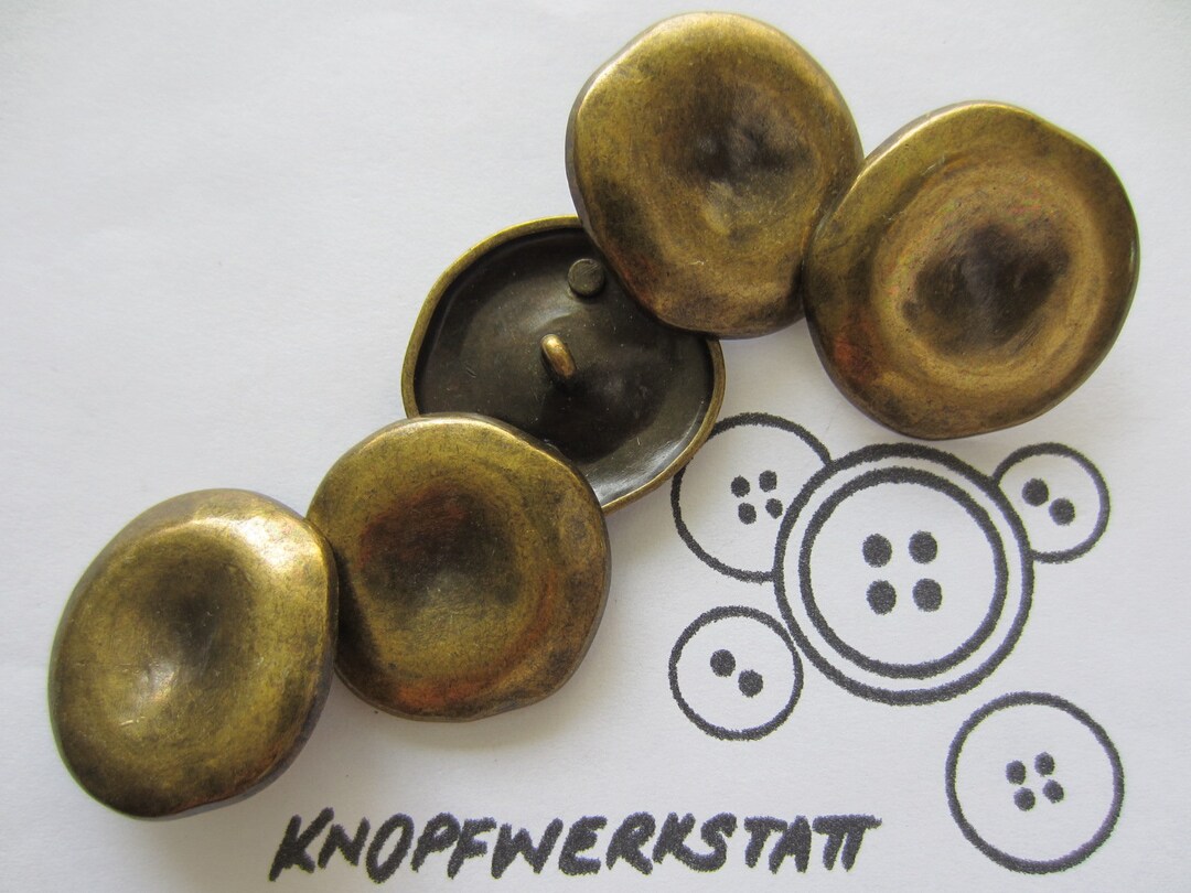 5 Metal Buttons 15 or 25 Mm , Buttons, Traditional Buttons, Buttons ...