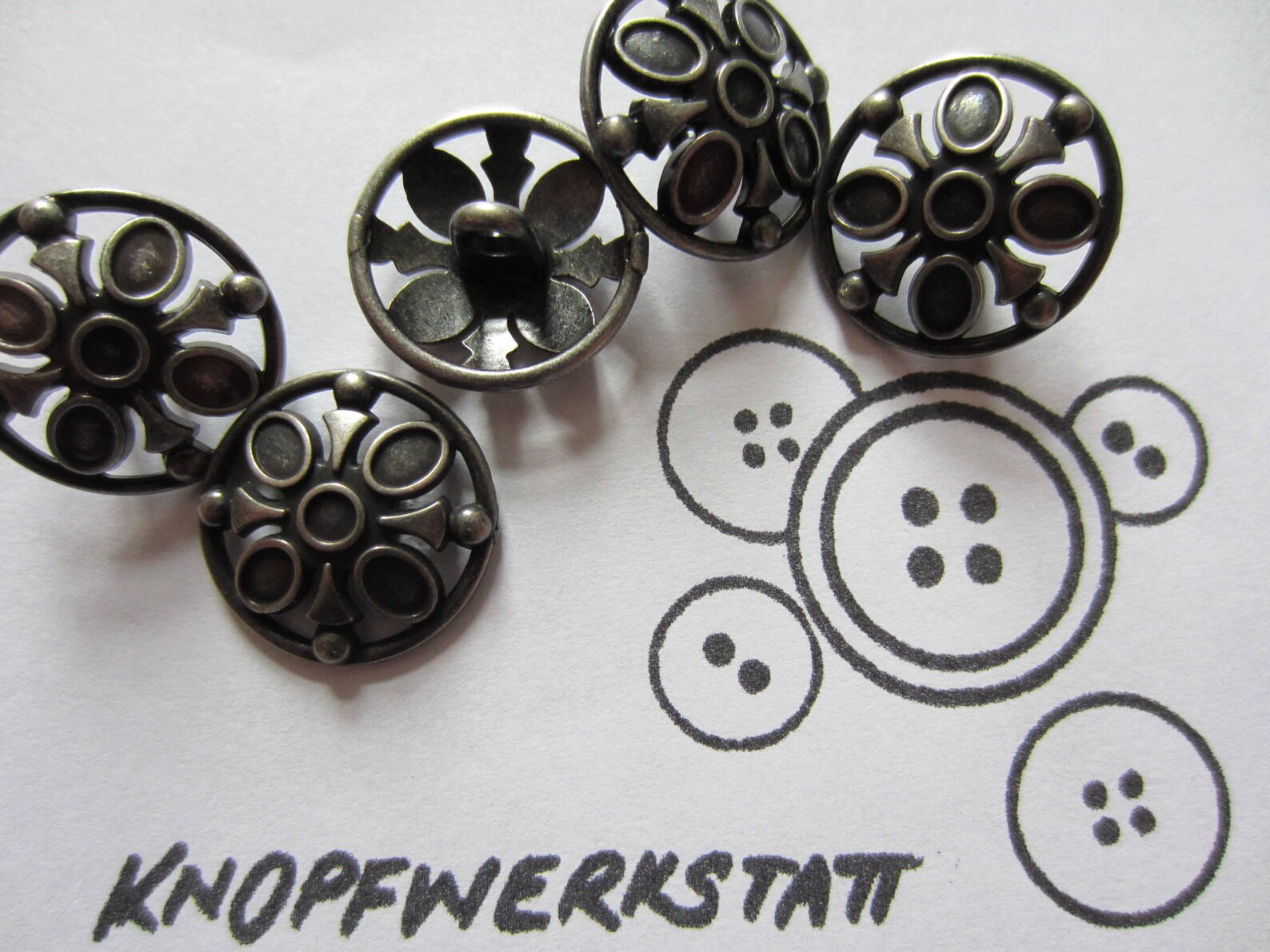 5 Metal Buttons 18 Mm or 23 Mm, Buttons, Traditional Buttons, Openwork ...