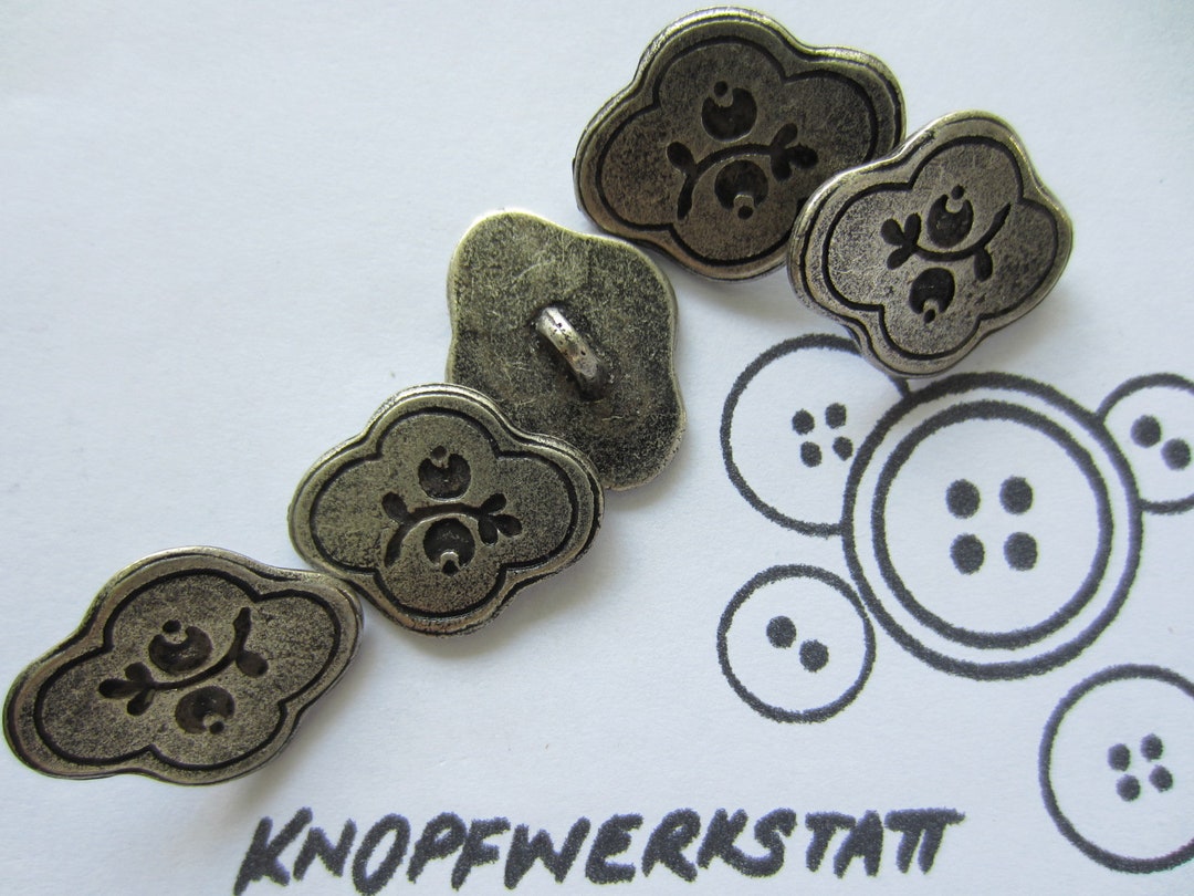 5 Metal Buttons 12x15 or 17 X 21 Mm Buttons,traditional Buttons ...