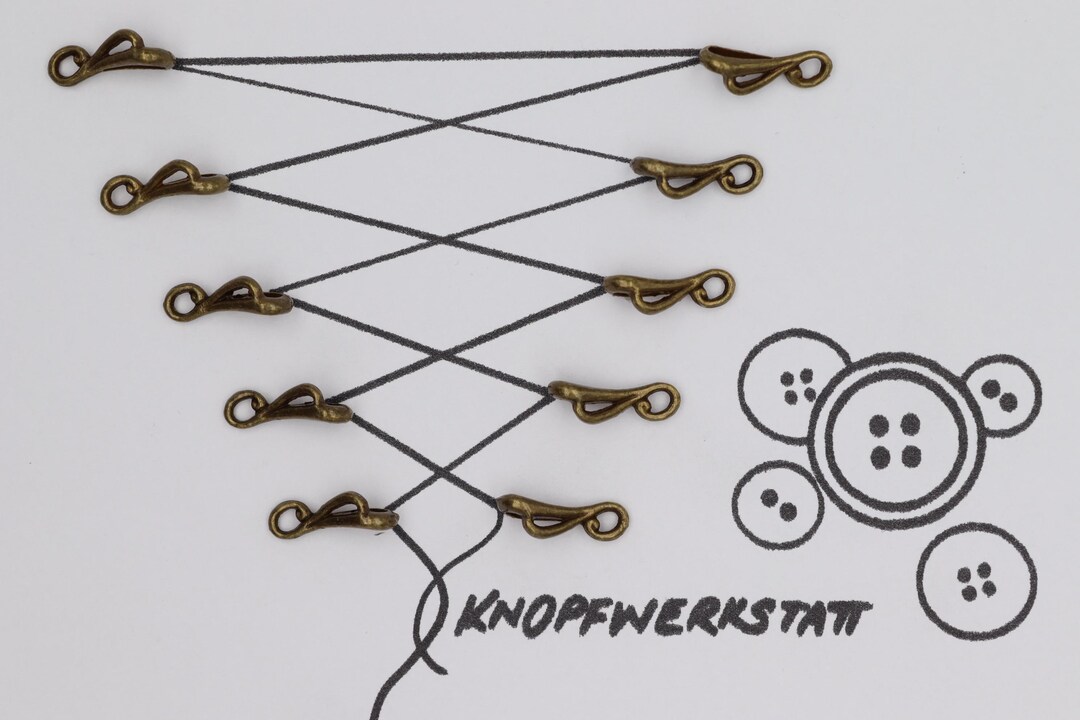 10 Metal Bodice Eyelets (5 Pairs), Dirndl Eyelets, Bodice Hooks, Lacing ...