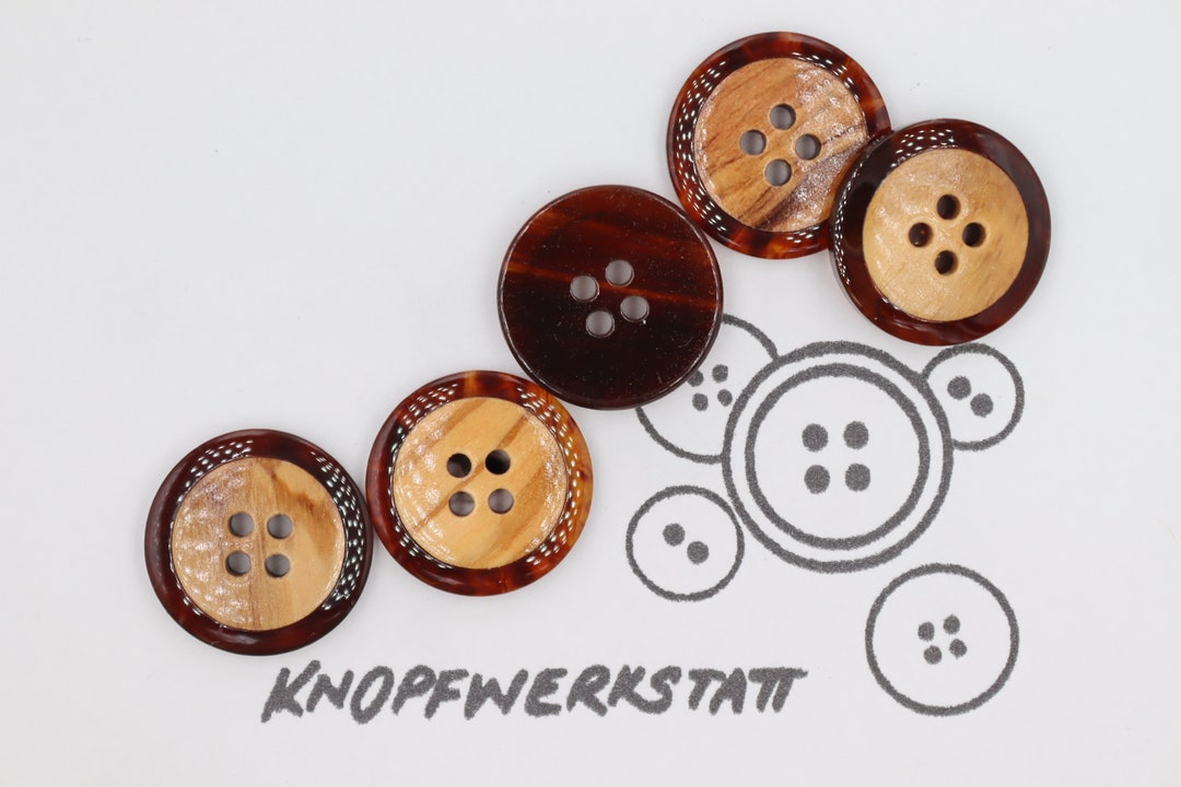 5 Wooden Buttons 20 Mm, Button, Wooden Buttons, Button, Buttons, Sewing ...