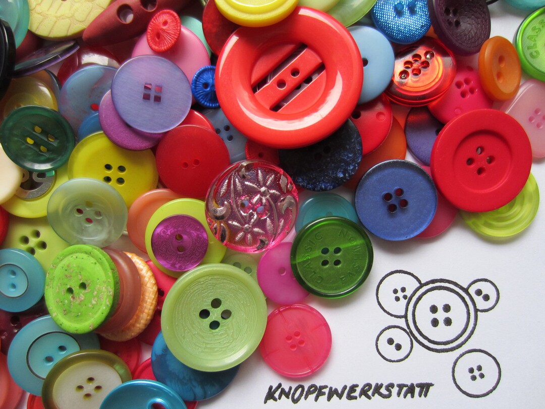 300 Plastic Buttons Colorful for Crafting, Synthetic Buttons, Buttons ...