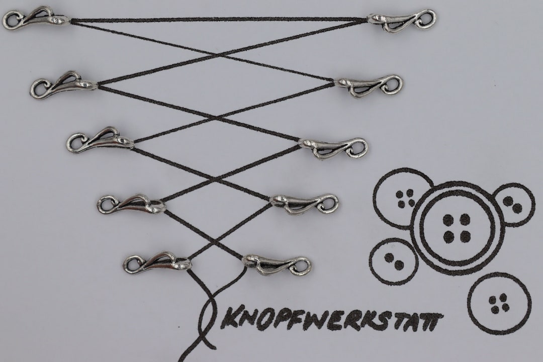 10 Metal Bodice Eyelets 5 Pairs, Dirndola Eyelets, Bodice Hooks, Lace ...
