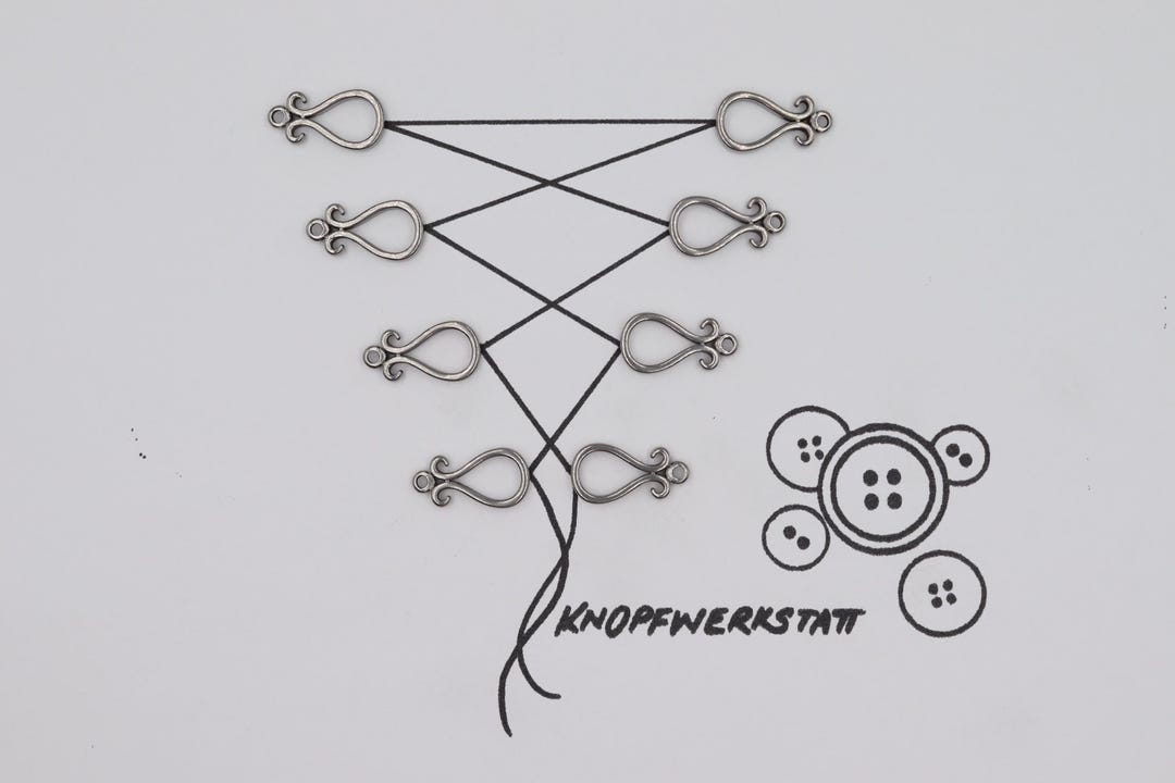 8 Stainless Steel Bodice Eyelets (4 Pairs), Dirndl Eyelets, Bodice ...