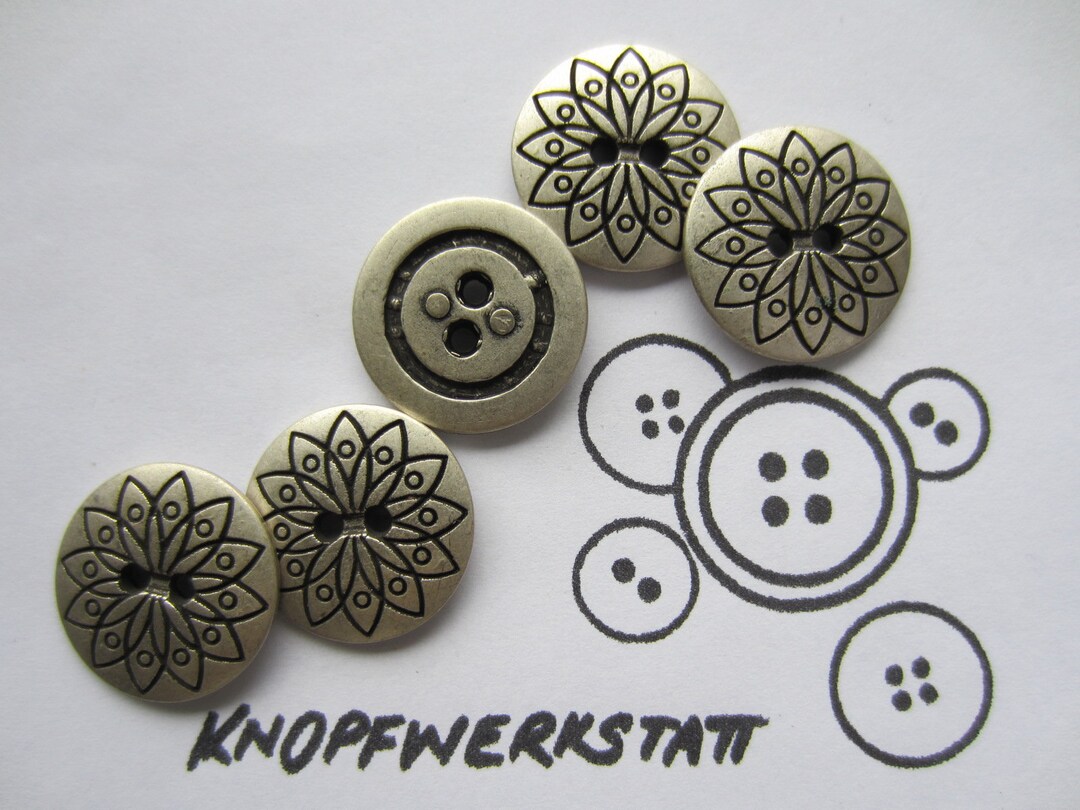 5 Metal Buttons 18 Mm or 20 Mm, Buttons, Traditional Buttons, Buttons ...