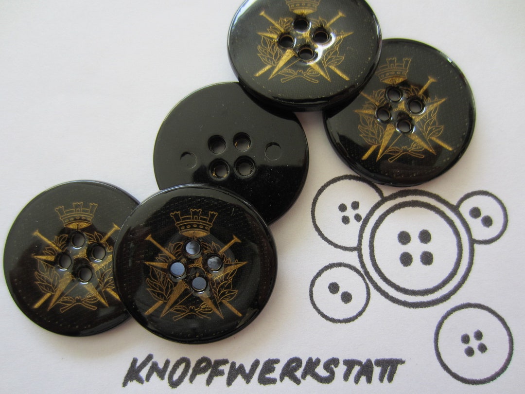 5 Metal Buttons 28 Mm, Button, Buttons, Metal Button, Coat of Arms ...