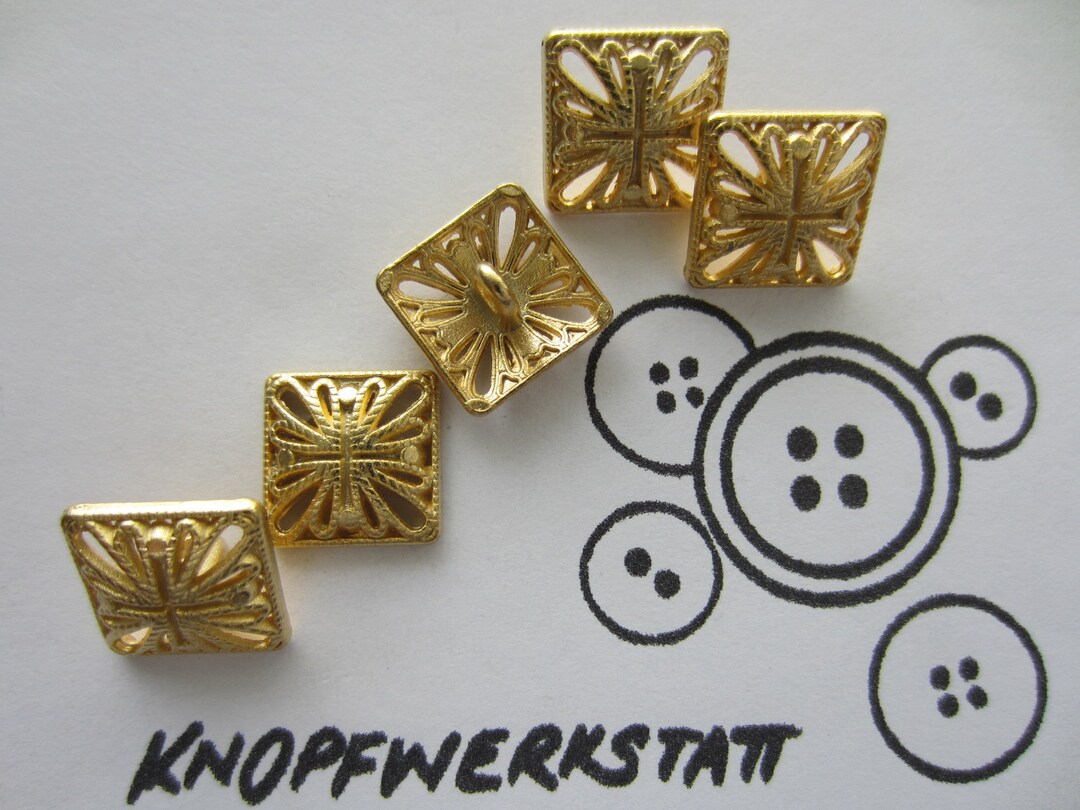 5 Metal Buttons 13 X 13 Mm,buttons,trachtenknöpfe,buttons,buttons ...
