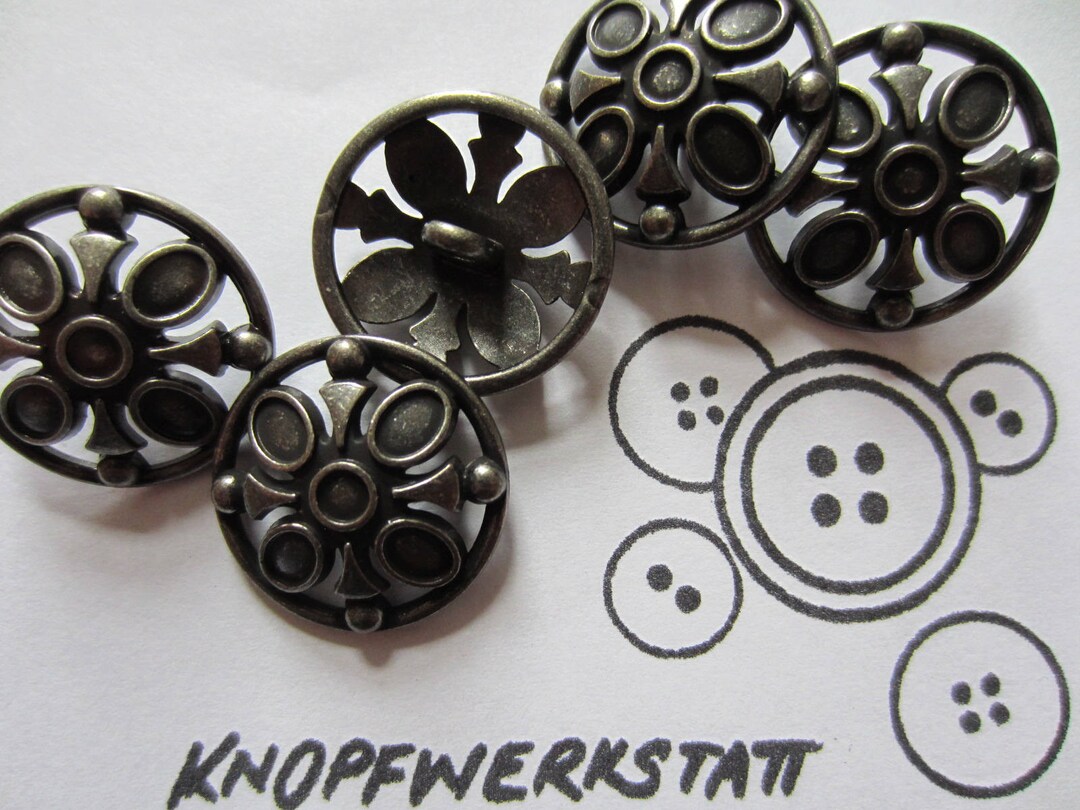5 Metal Buttons 18 Mm or 23 Mm, Buttons, Traditional Buttons, Buttons ...