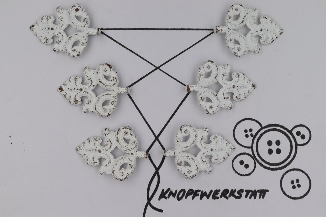 6 Metal Bodice Hooks Shabby Look 3 Pairs, Dirndel Hooks, Bodice Hooks ...