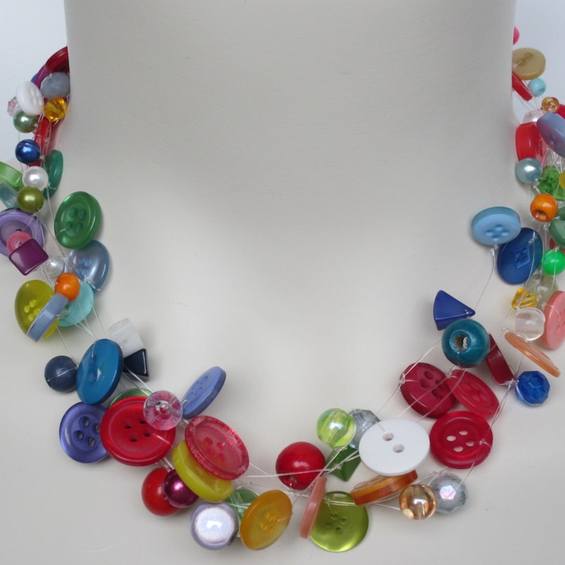 Button Necklace - Etsy