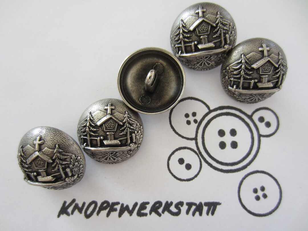 5 Metal Buttons 20 Mm, Buttons, Traditional Buttons, Buttons, Buttons ...
